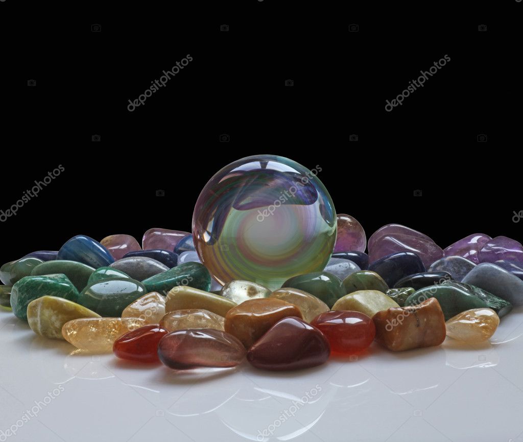 Crystal Ball surrounded by healing crystals — Stock Photo © Healing63 ...