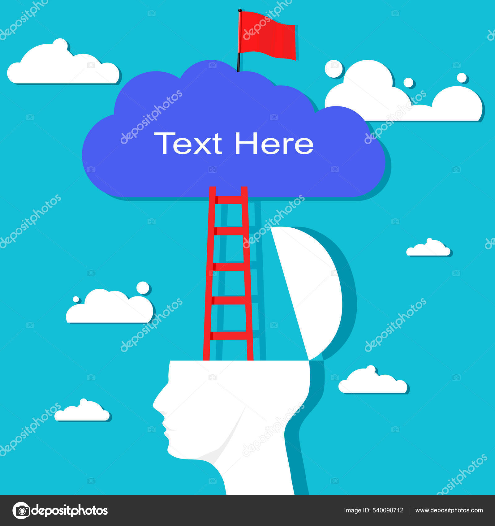 Head Ladder Success Perseverance Leads Success Stock Vector by ...