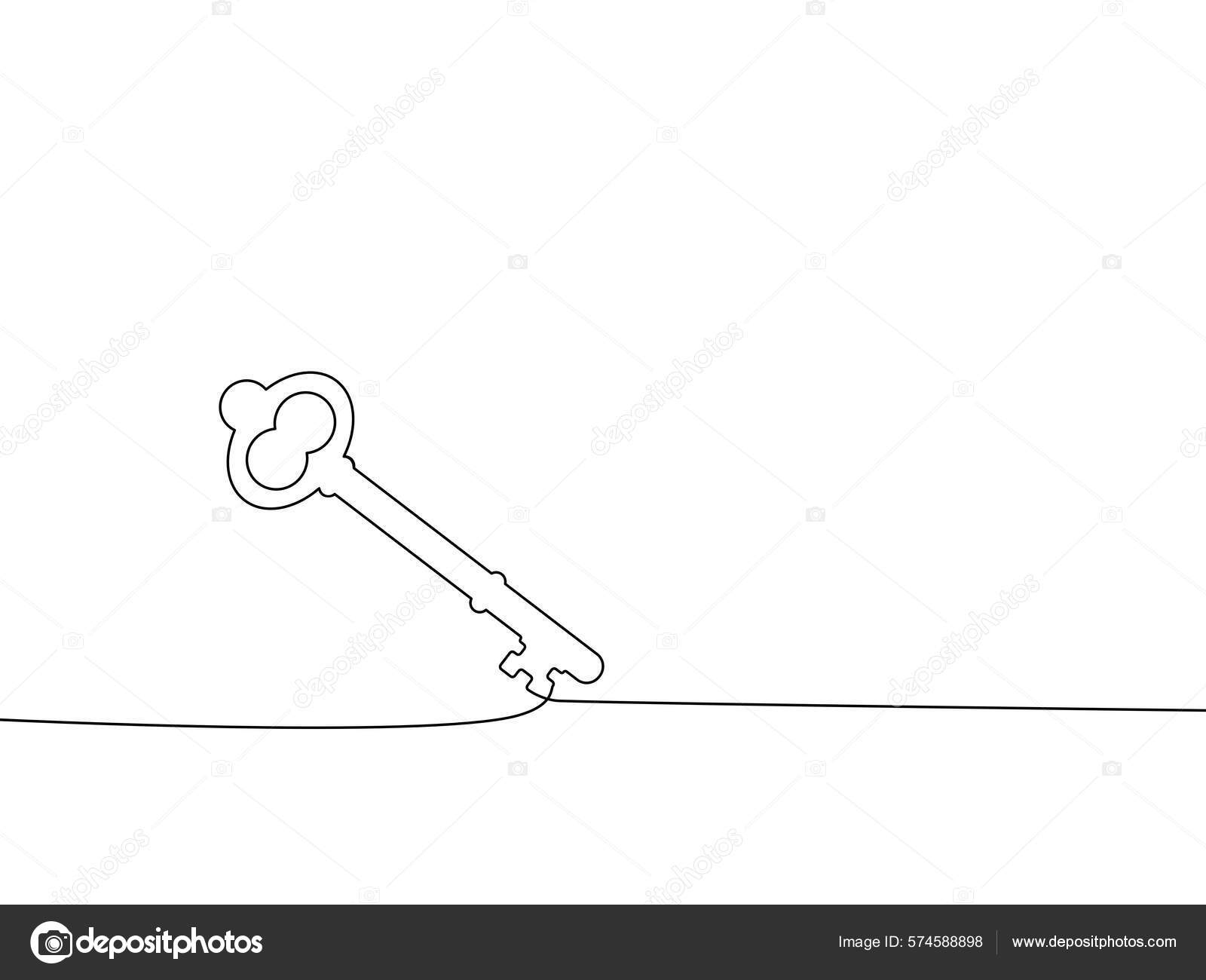 Key Success Continuous Line Drawing Business Concept Vector ...
