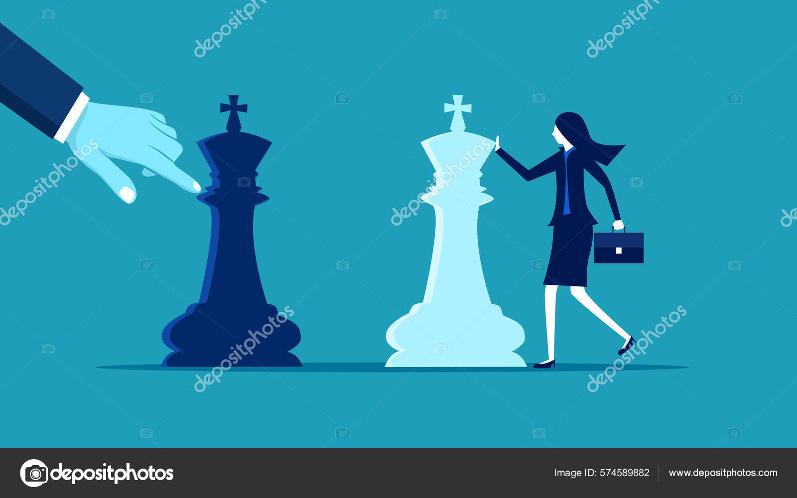 Business Strategy Businessman Playing Chess Game Business Concept ...