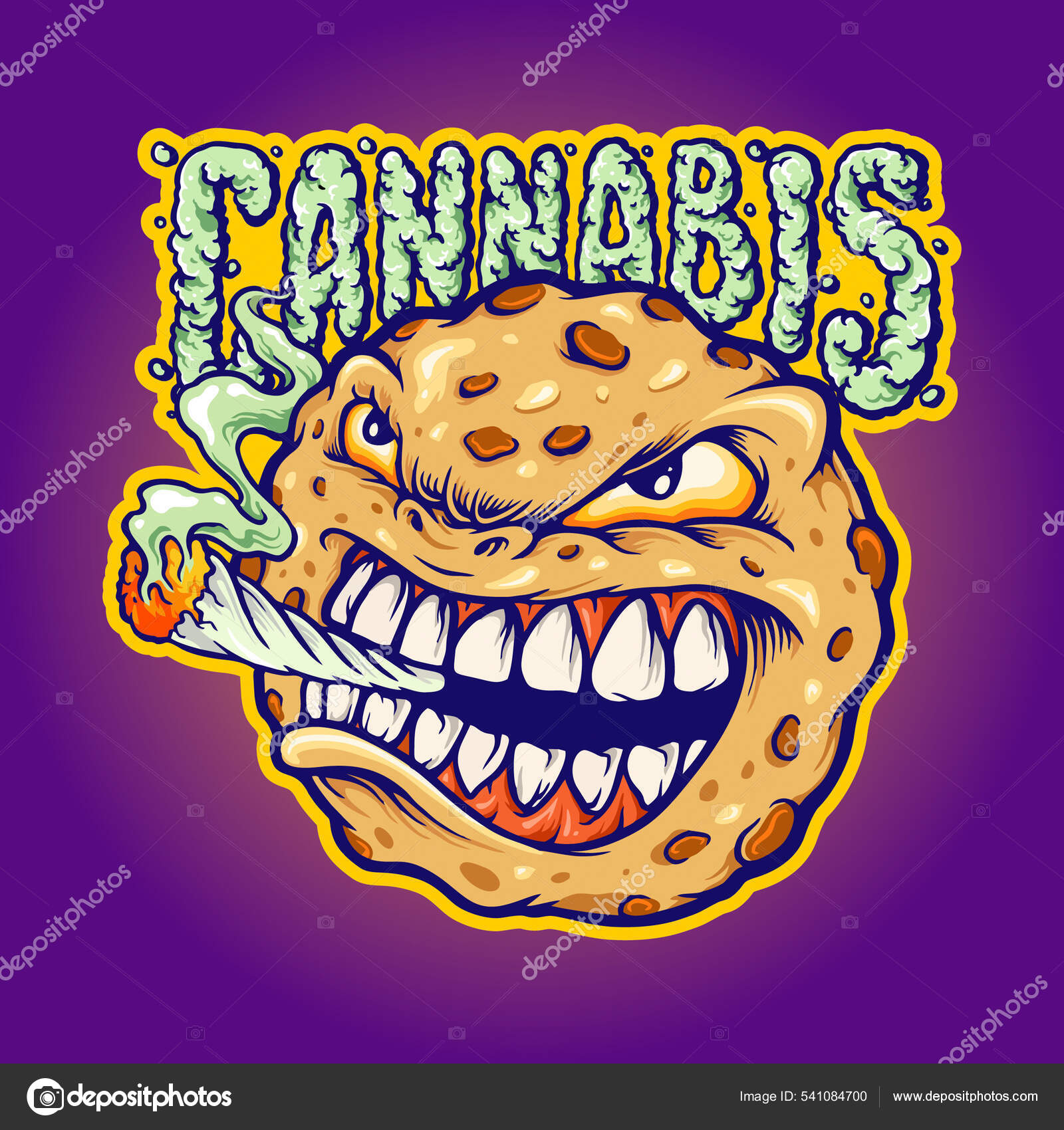 Cookies Smoke Cannabis Mascot Vector Illustrations Your Work Logo ...