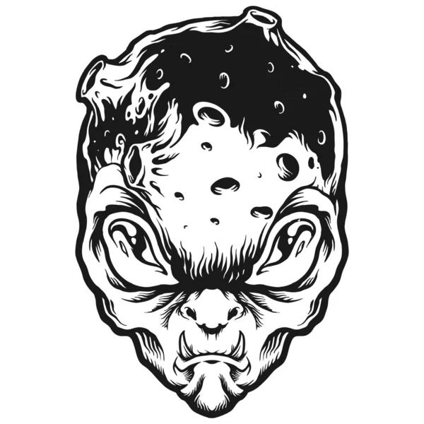Extraterrestrial head silhouette Vector Art Stock Images | Depositphotos