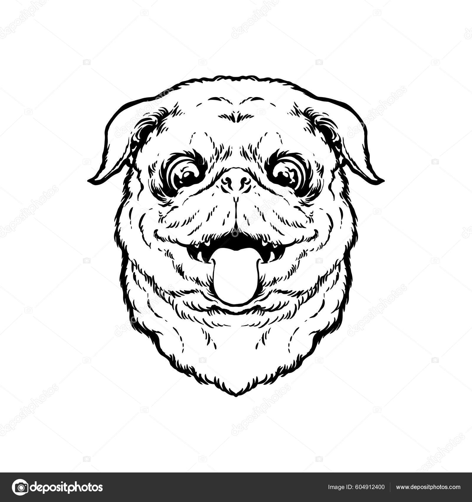 Dog Pug Face Silhouette Vector Illustrations Your Work Logo Mascot ...