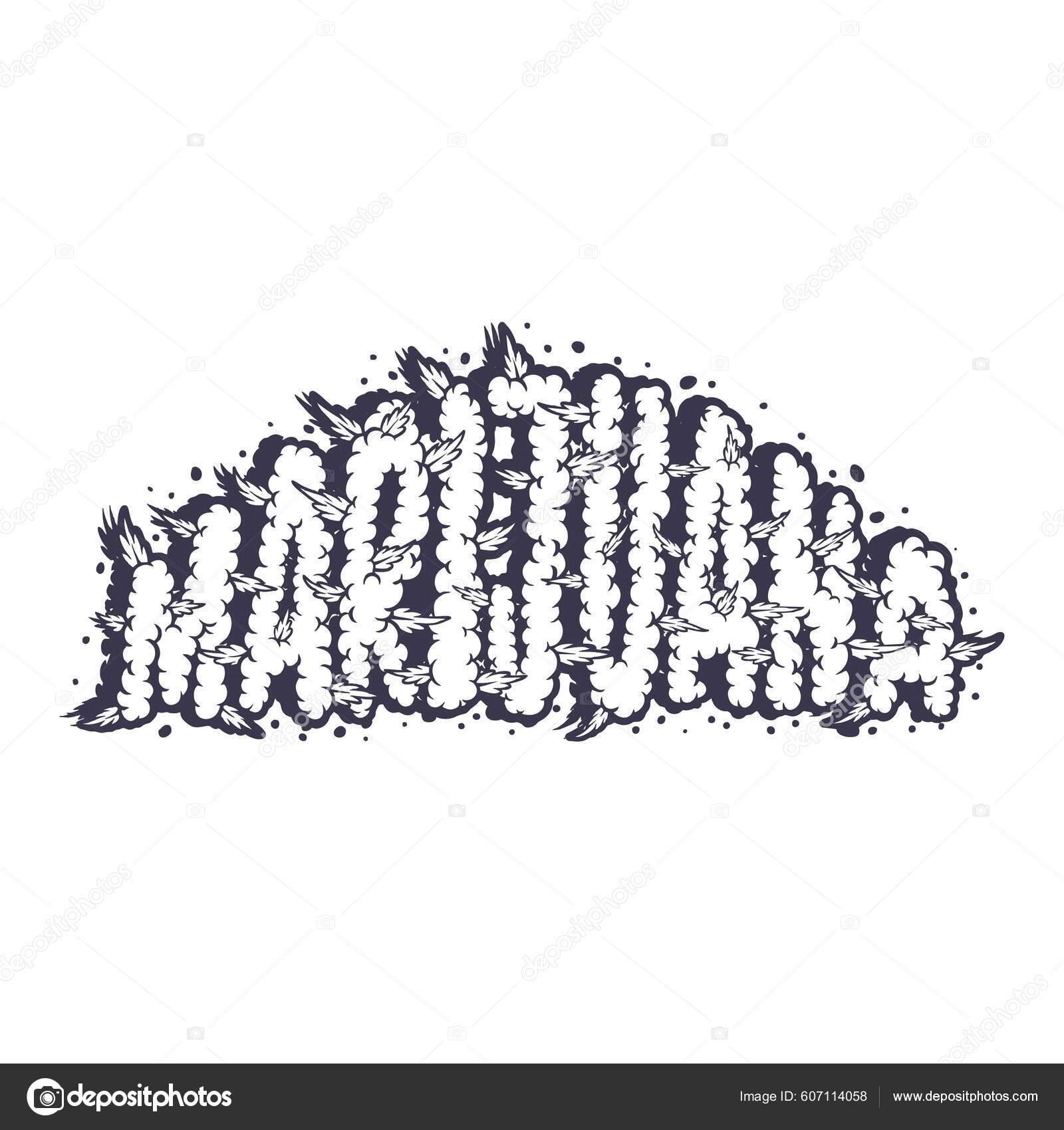 Vettoriale stockMarijuana Lettering Words Monochrome Smoke Weed Vector ...