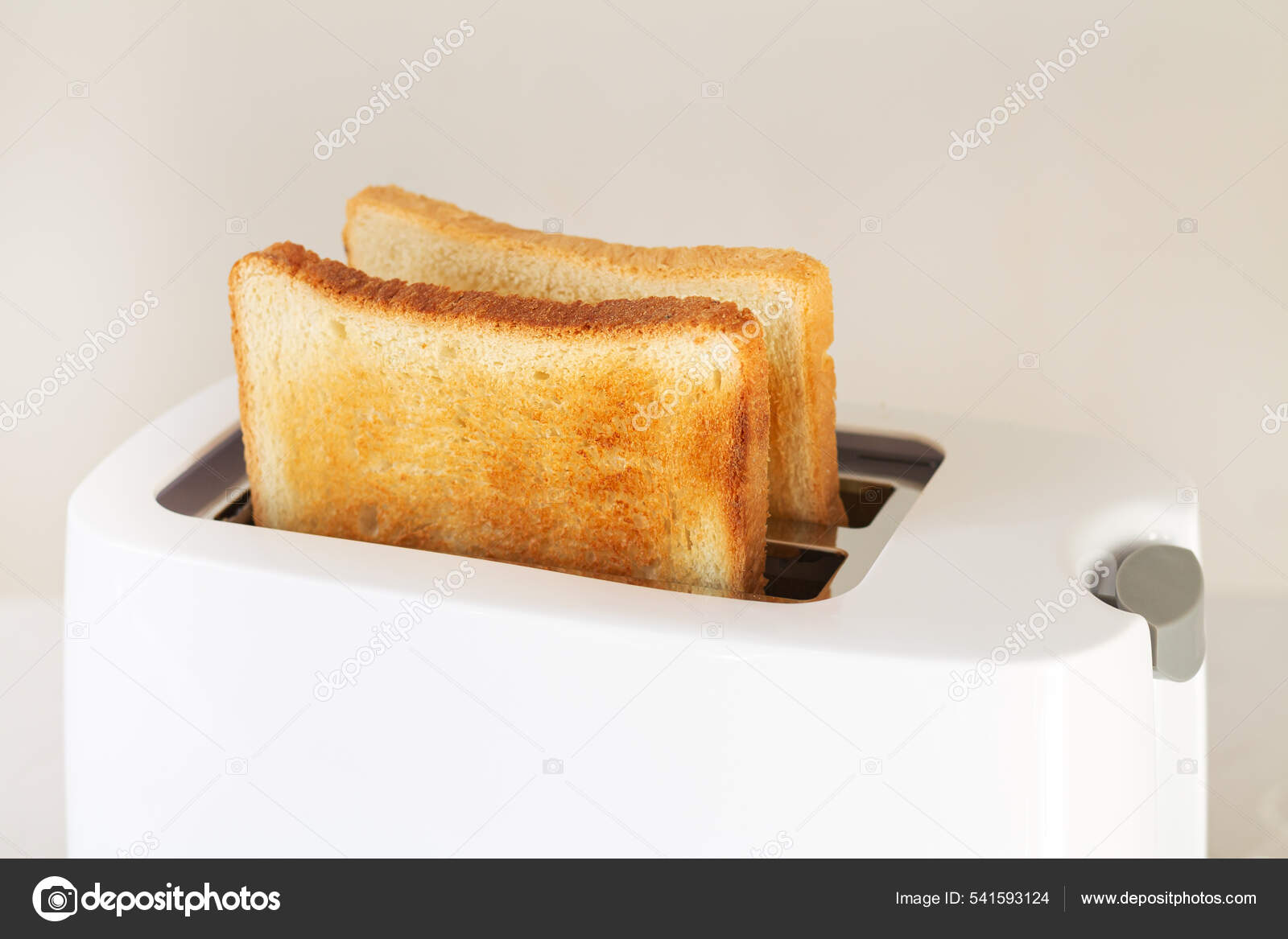 Sliced Hot Roasted Toast Bread Modern White Toaster Kitchen Table ...