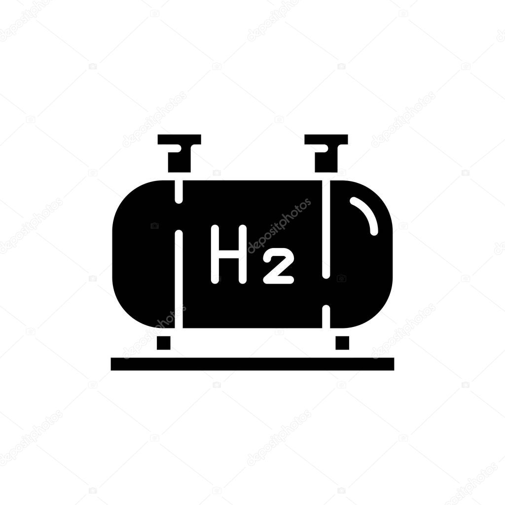 Cilindros de almacenamiento H2 icono de línea de color. Energía de ...