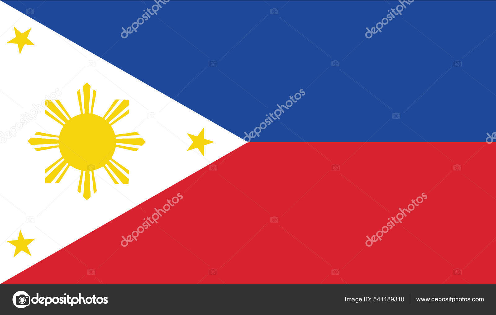 Philippines Flag Standard Shape Color Symbols Philippines Template ...