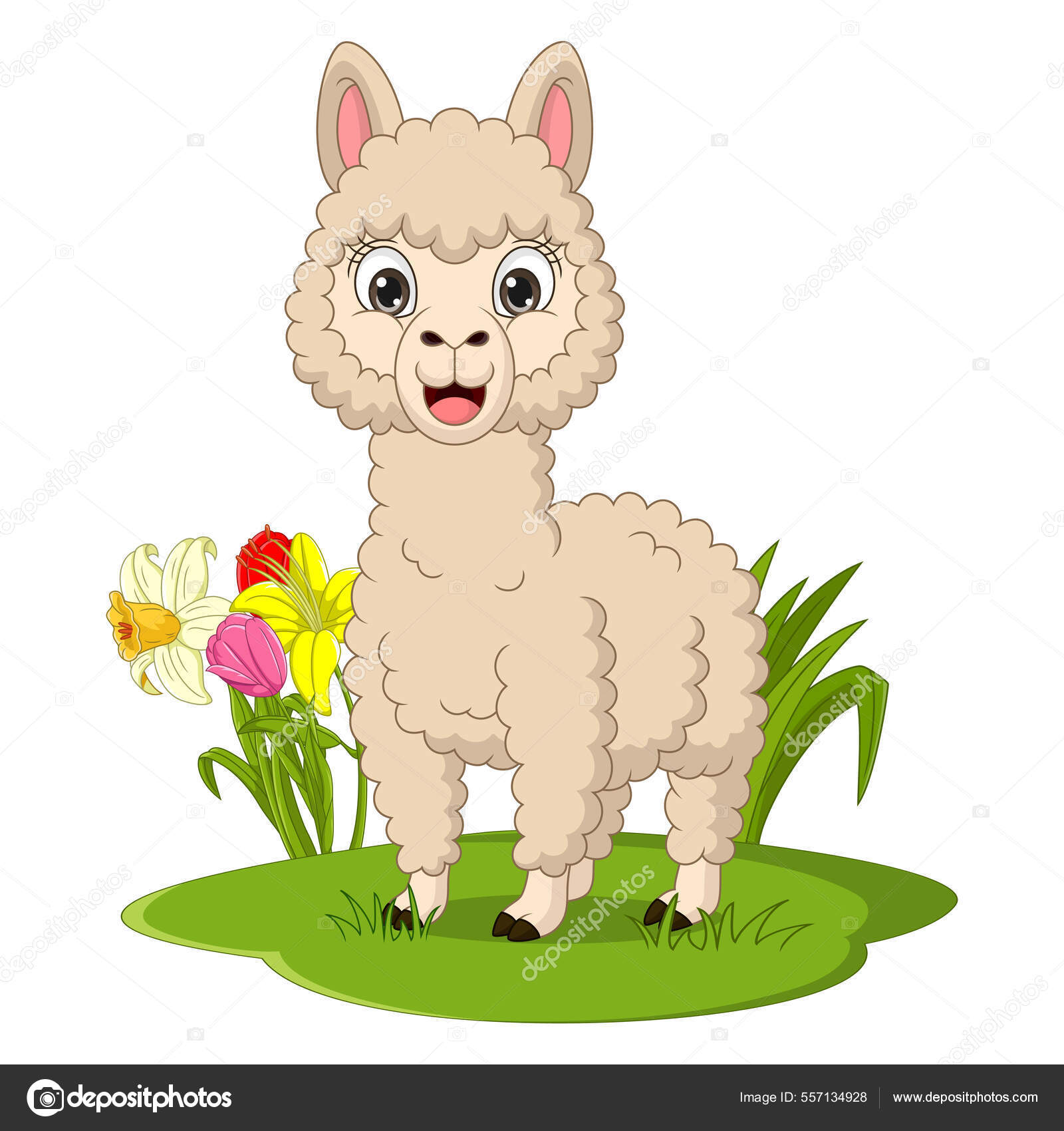 Schattige Cartoon Lama