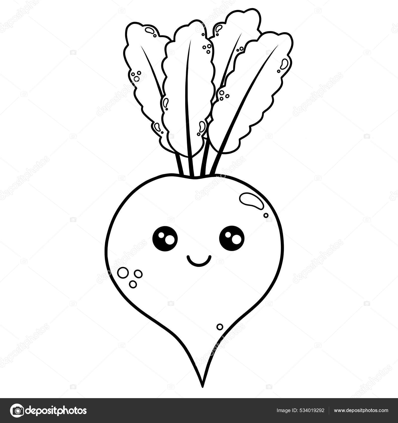 Coloring Page Cute Beet Stock Photo by ©dianahaharina 534019292