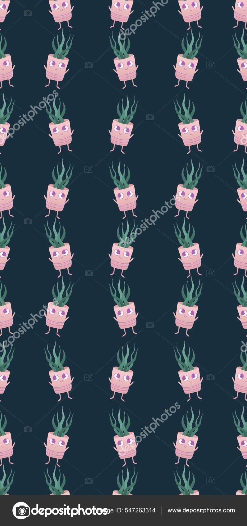 Cute Pattern Plants Kids — Stock Photo © dianahaharina #547263314
