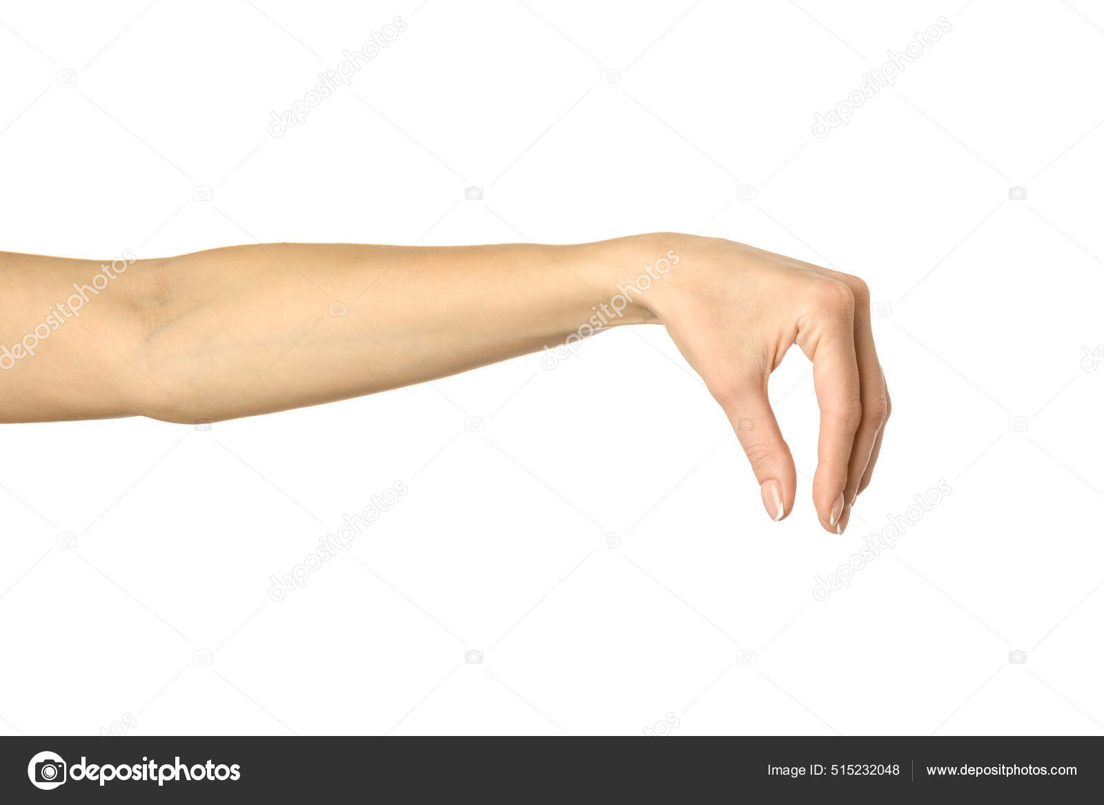 Hand Picking Holding Grabbing Reaching Woman Hand French Manicure ...