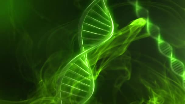 Green DNA Strand Glow in Slow Motion - 3D Animation — Stock Video ...