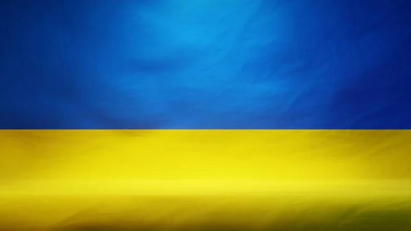 Studio backdrop with draped flag of Ukraine for presentation or product ...