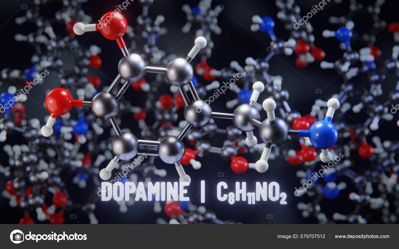Dopamine Structure 3d