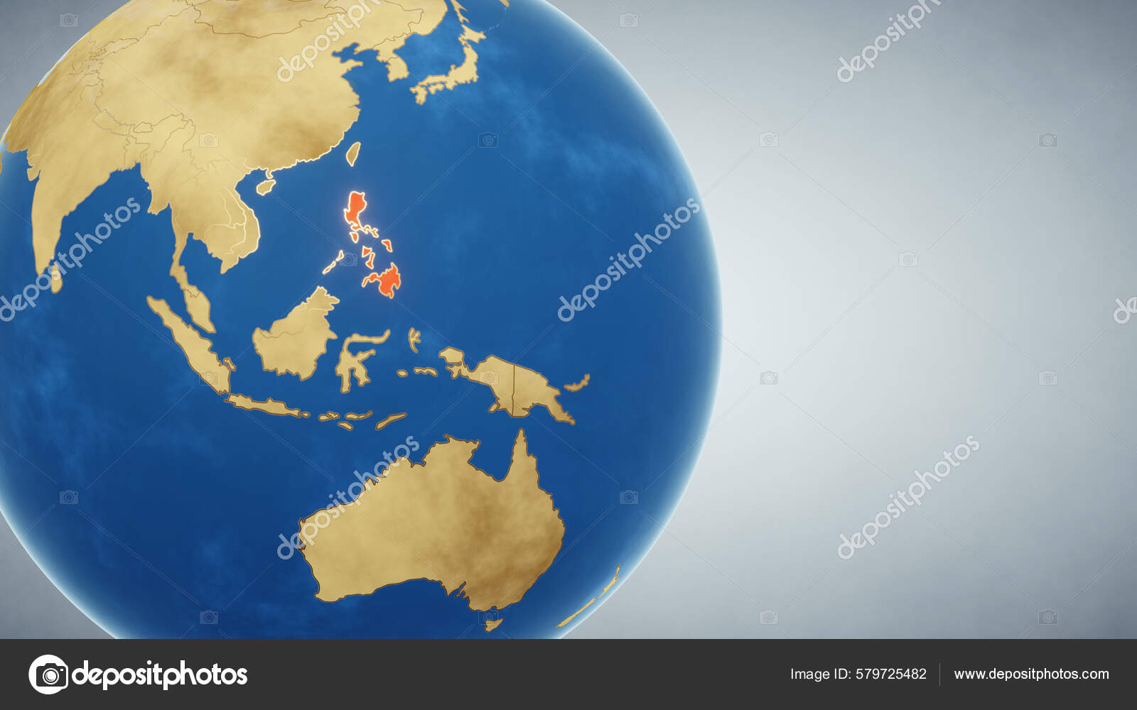 Earth Globe Country Philippines Highlighted Red Illustration — Stock ...
