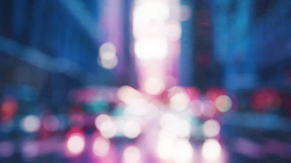 Abstract city scene with bright lights and bokeh effect. - Stock Image ...