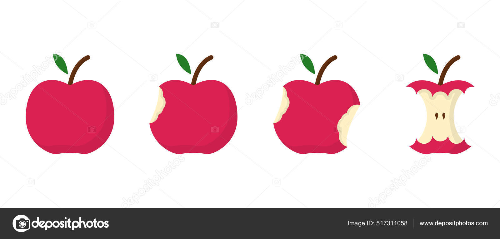 Bitten Apple Cartoon
