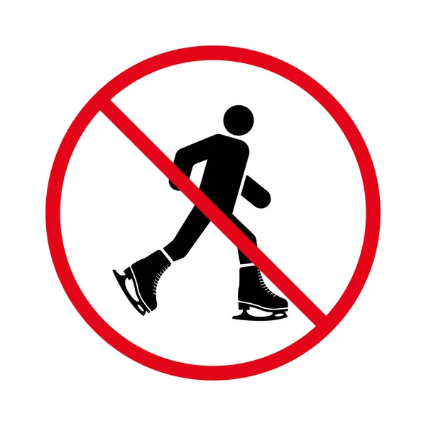 Ban Figure Skating Black Silhouette Icon. Man Skater Forbidden ...