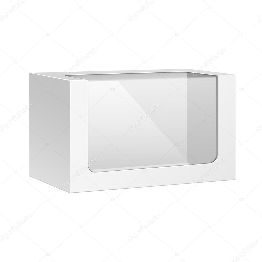 White Horizontal Product Package Box With Window Stock Vector Image by ...