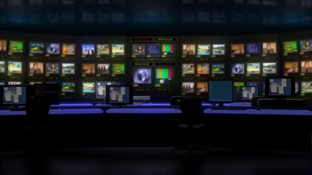 Virtual TV studio with monitor wall — Stock Video © MovietoolsMedia ...
