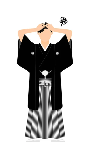 Black montsuki haori hakama Vector Art Stock Images | Depositphotos