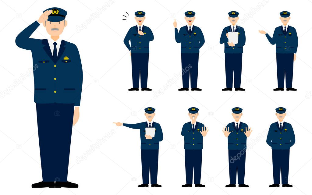 9 conjuntos planteados de oficiales de policía masculinos de alto rango ...