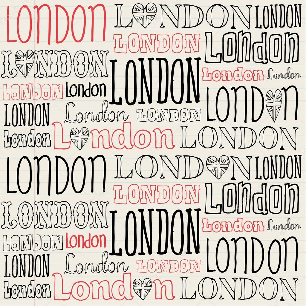 Handwritten London word background Stock Vector by ©OMW #47900725