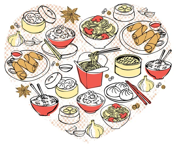 Chinese food drawing Vector Images, Royalty-free Chinese food drawing ...