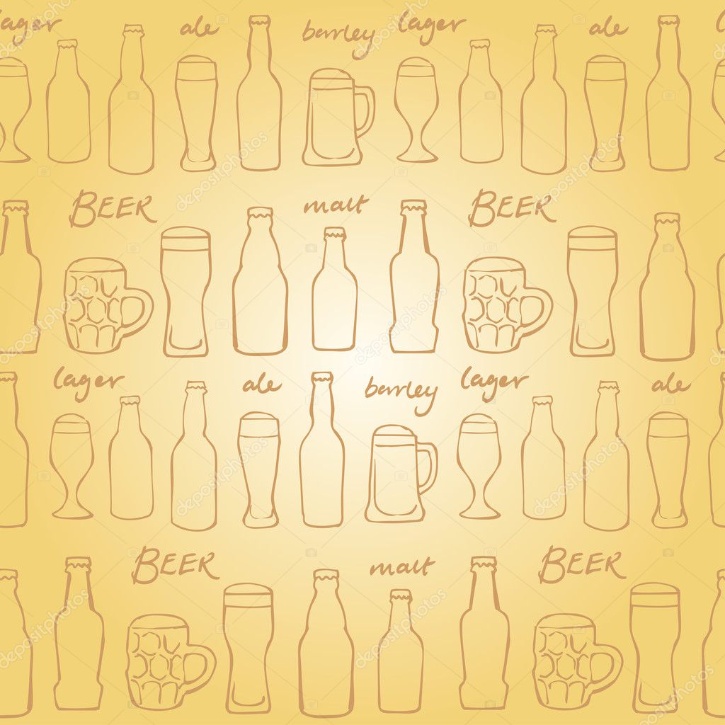 Assorted beer background Stock Vector by ©OMW 48660437