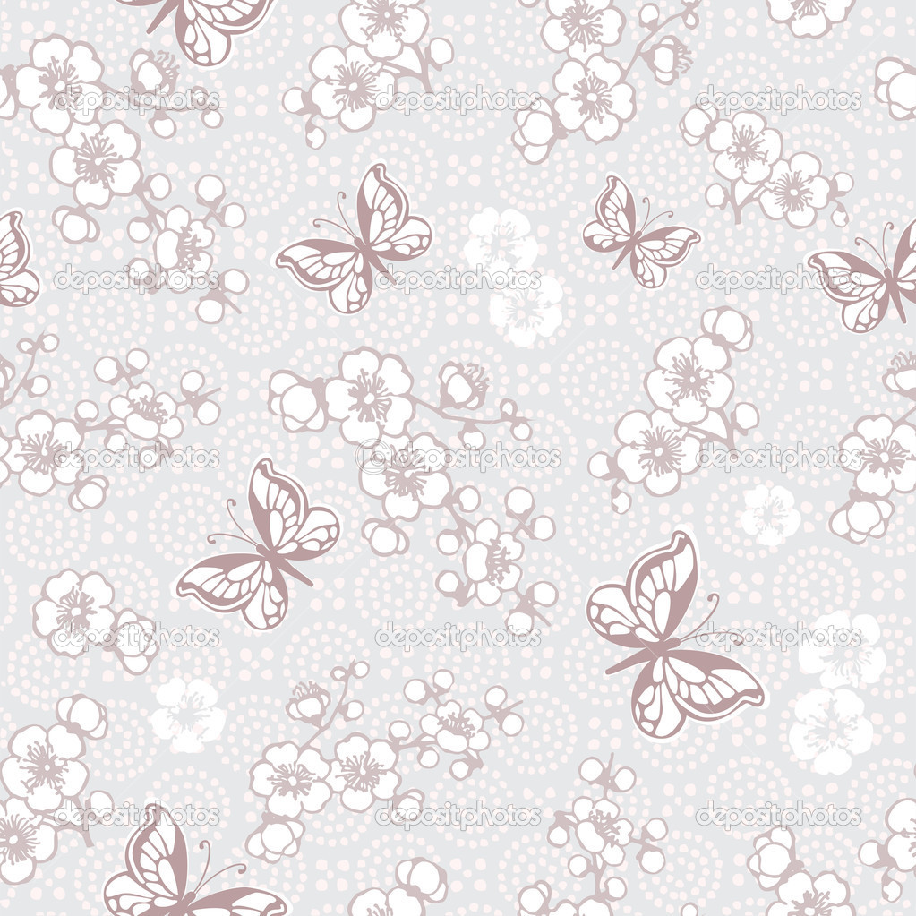 Flowers and butterflies background. Stock Vector by ©OMW 48660857