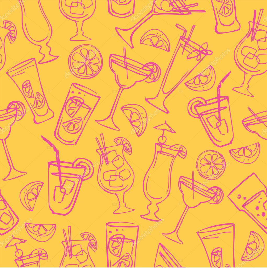 Cocktail drinks pattern — Stock Vector © OMW #48662405