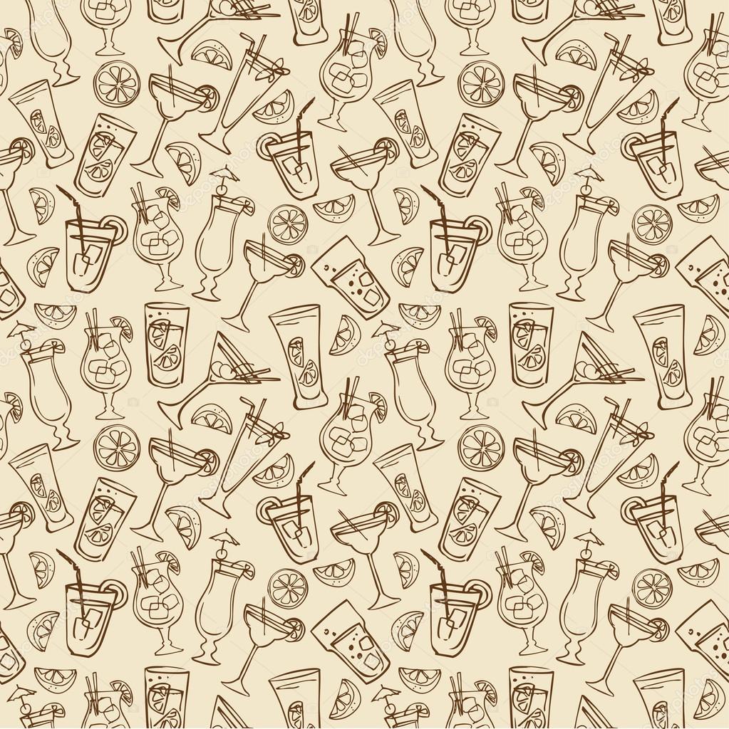 Cocktail drinks pattern Stock Vector by ©OMW 48662455