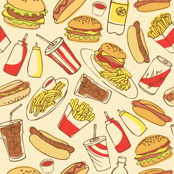 Fast food pattern Stock Vector by ©OMW 48690601