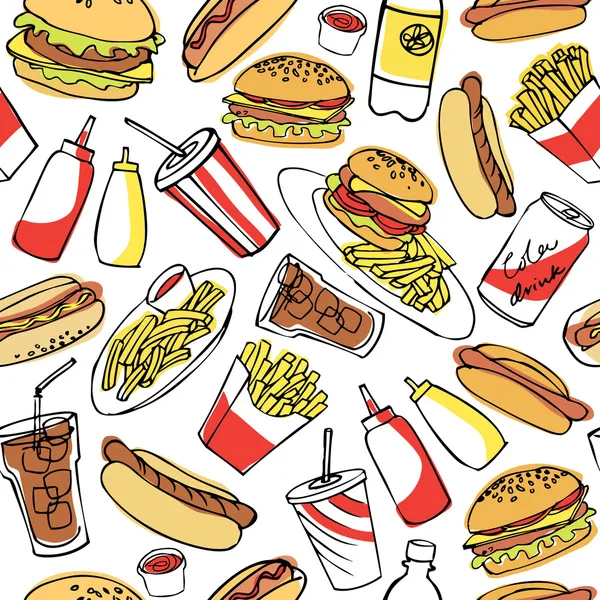 ᐈ Fast food pattern stock backgrounds, Royalty Free pattern fast food ...