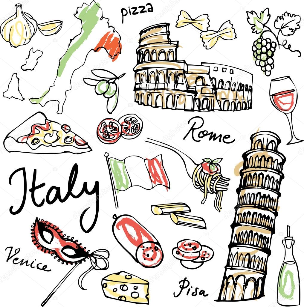 Italy icons Stock Vector by ©OMW 48695705