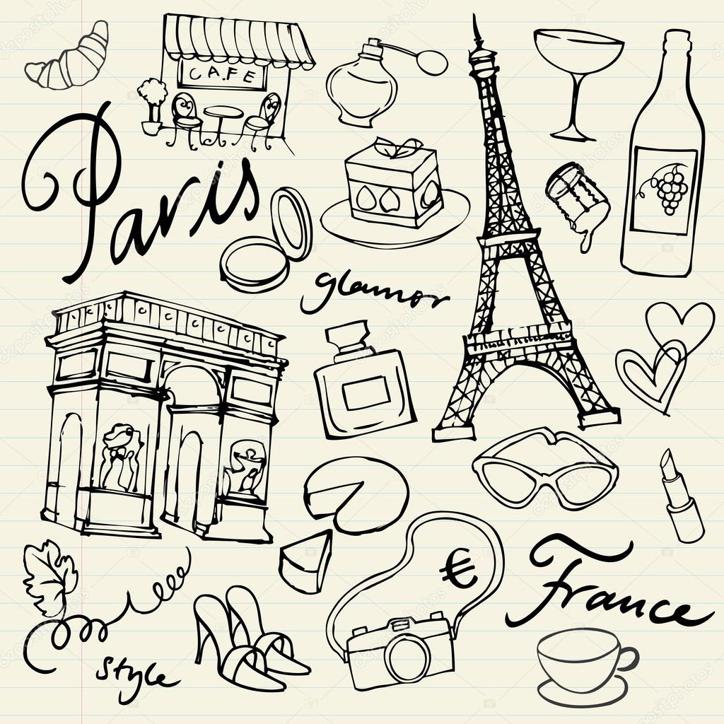 Set of Paris landmarks Stock Vector by ©OMW 49202869