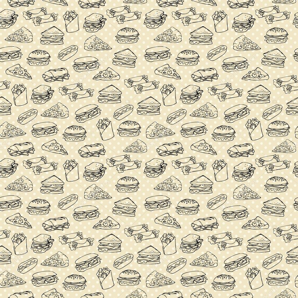 Fast food background Stock Vector Image by ©OMW #49204455