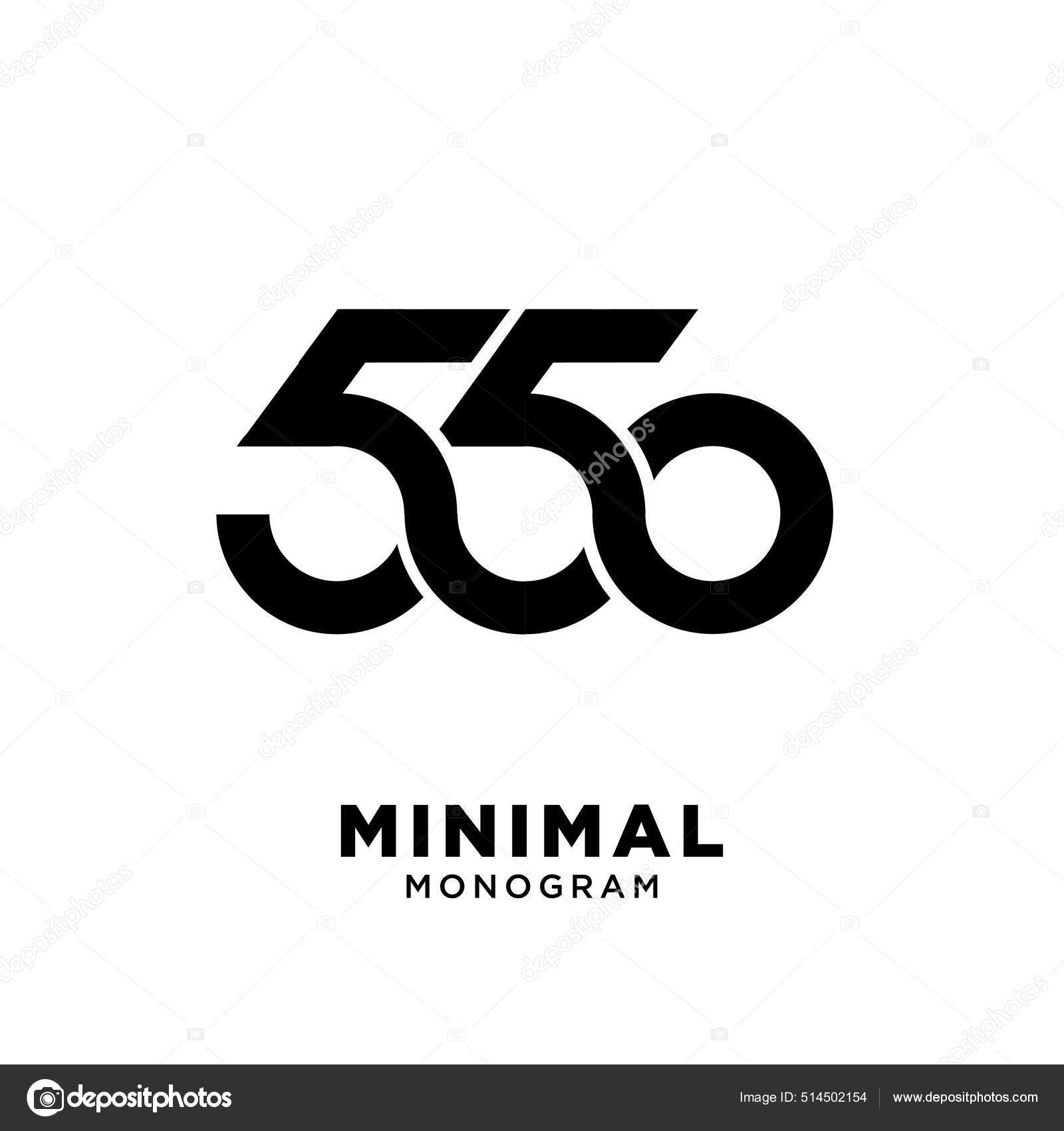 Minimal 550 Black Number Vector Logo Design Isolated White Background ...
