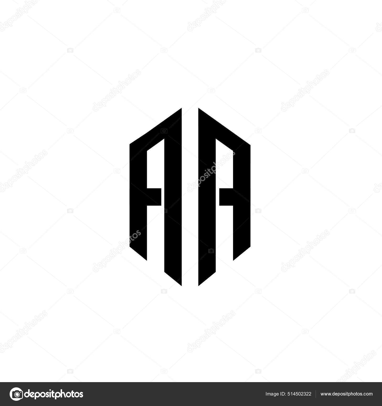 Hexagon Monogram Vector Black Letter Logo Design Isolated White ...