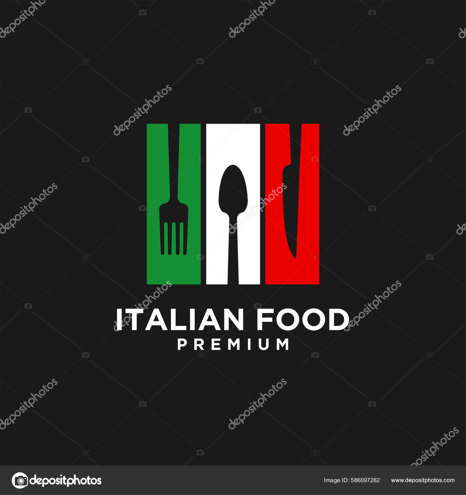 Ilustración Diseño Logotipo Vector Comida Italiana Plantilla Icono ...