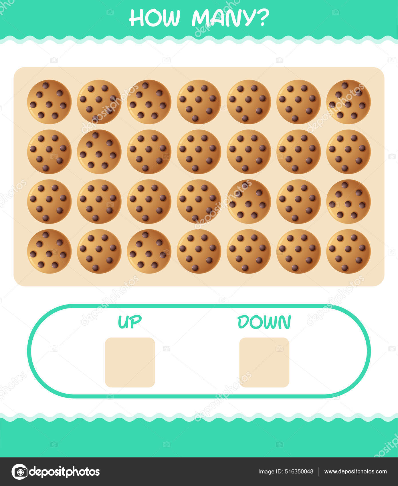 How Many Cartoon Cookie Counting Game Educational Game Pre Shool Stock ...