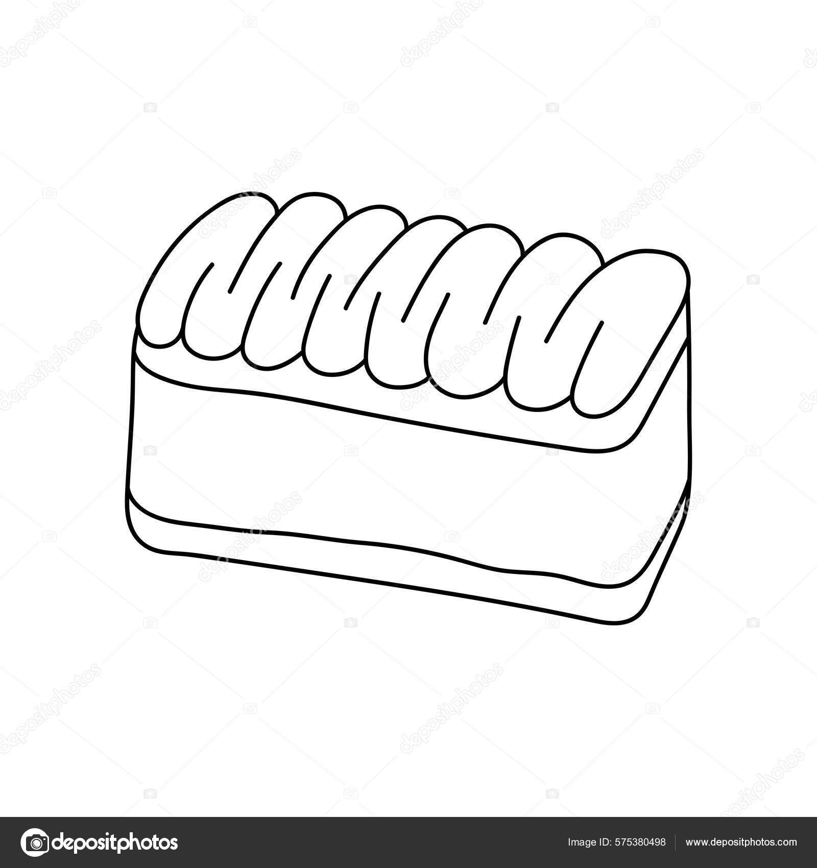 Kue Doodle Yang Cantik Unsur Sketsa Desain Untuk Kafe Menu Vektor Stok ...