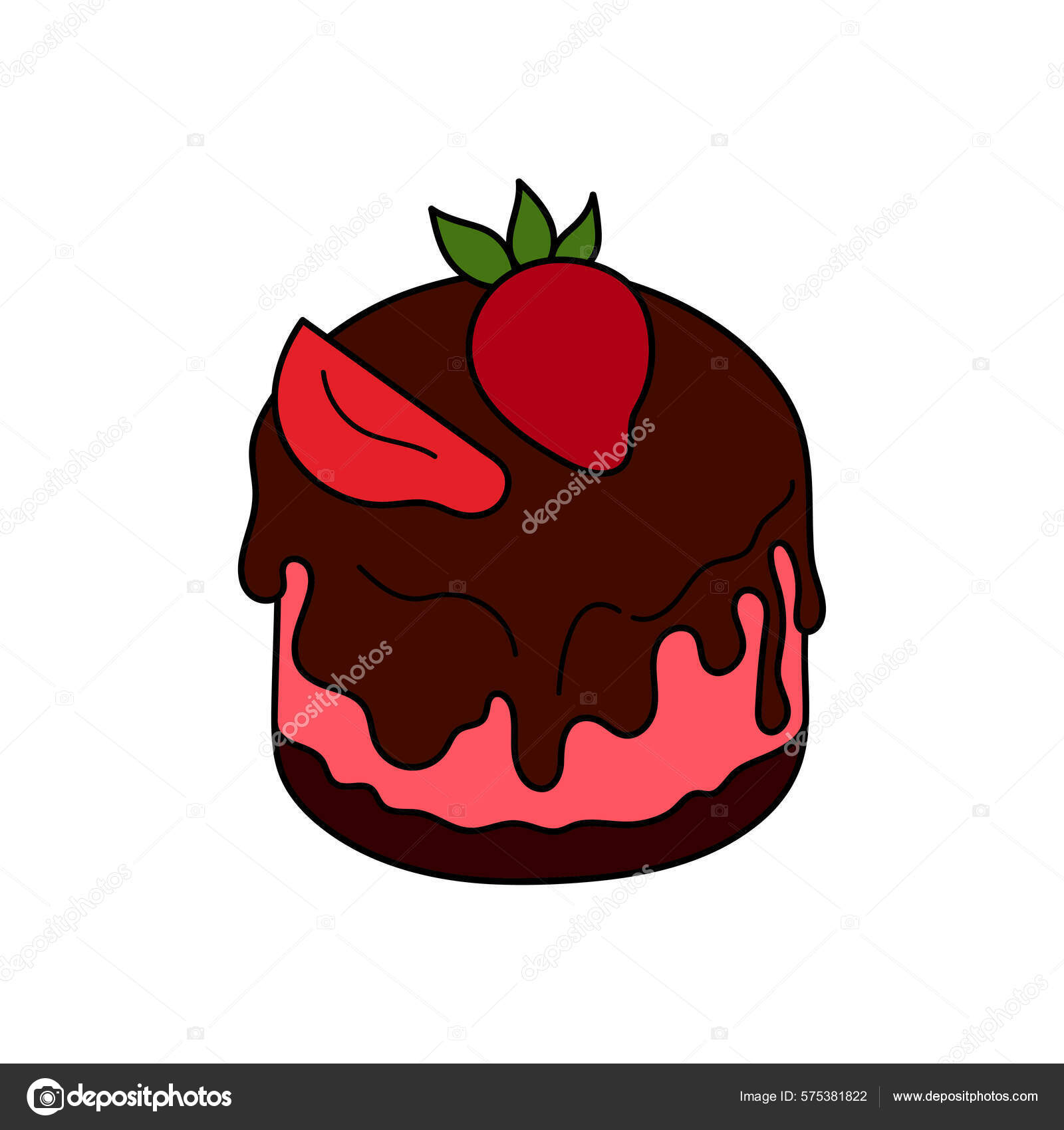 Pretty Doodle Cake Design Sketch Element Menu Cafe Bistro Restaurant ...