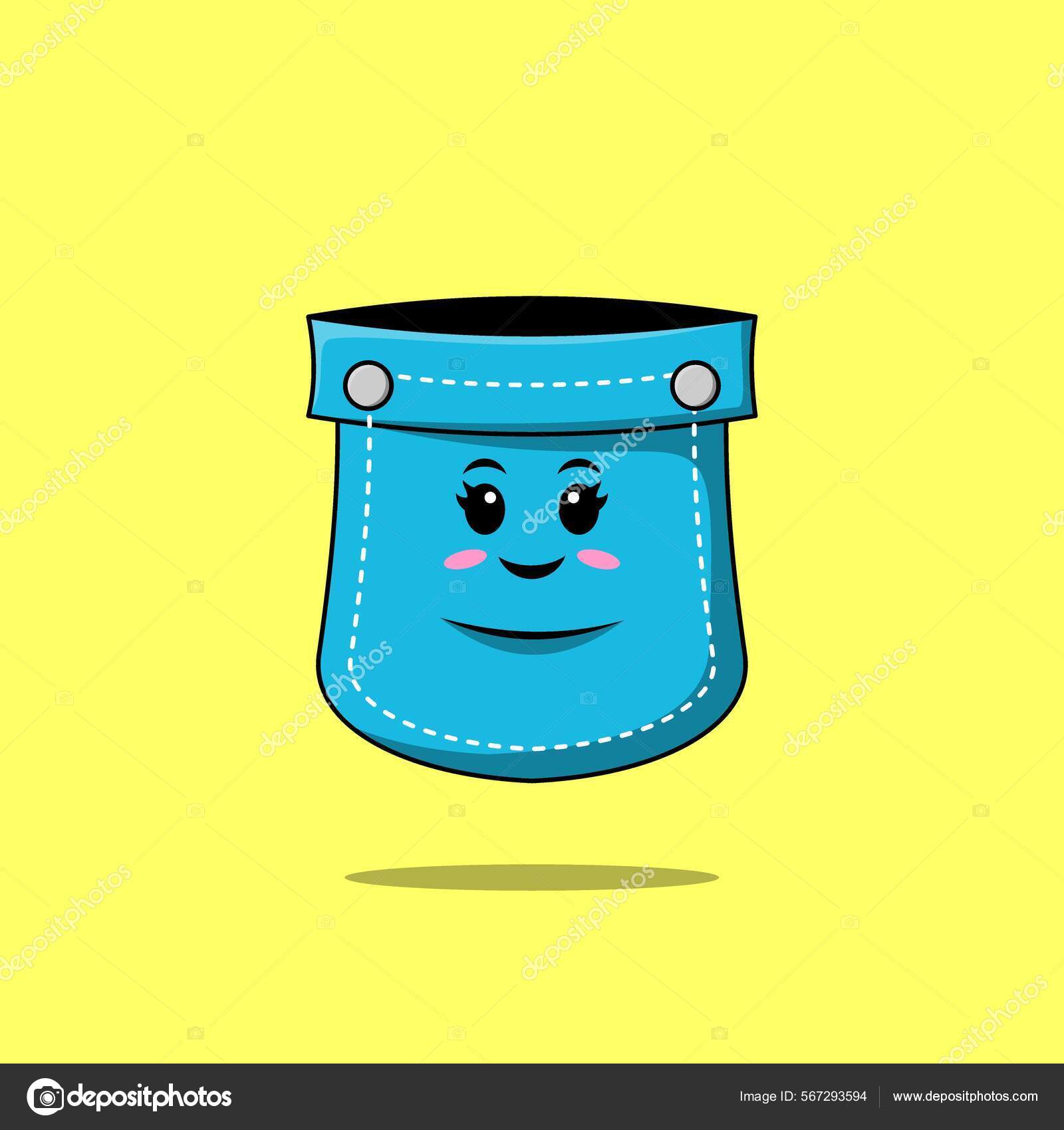 Cute Cartoon Pocket Happy Expressions Stock Vector Image by ©lycreative ...