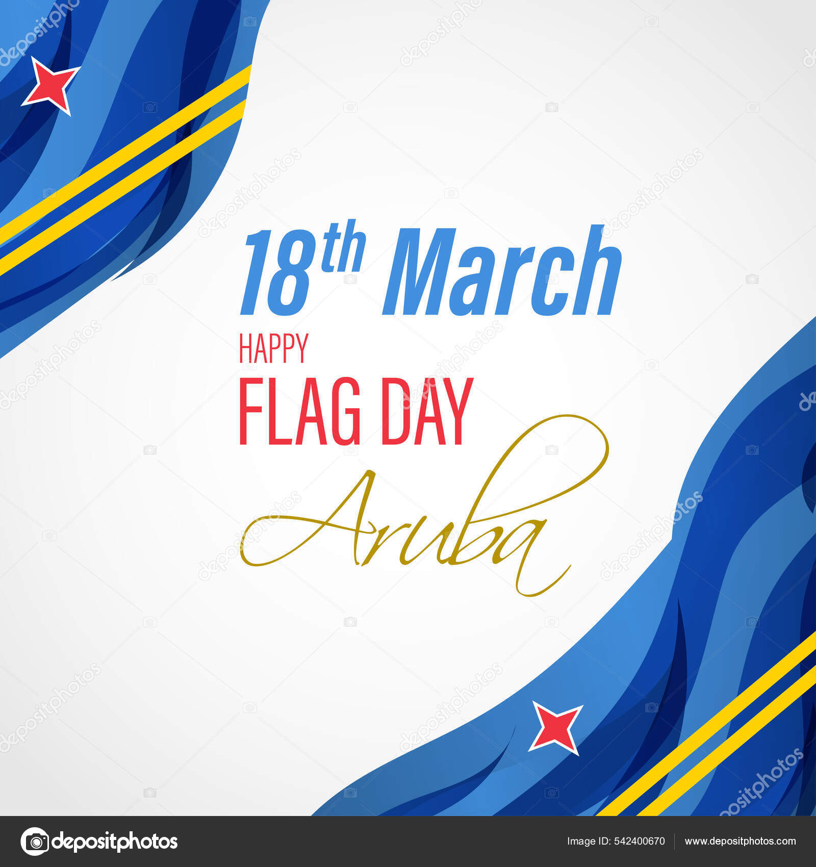 Vector Illustration Happy Aruba Flag Day Stock Vector by ©Vectorillusion 542400670