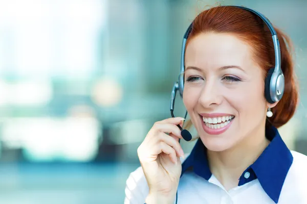 Customer service representative with hands free device Stock Photo by ...