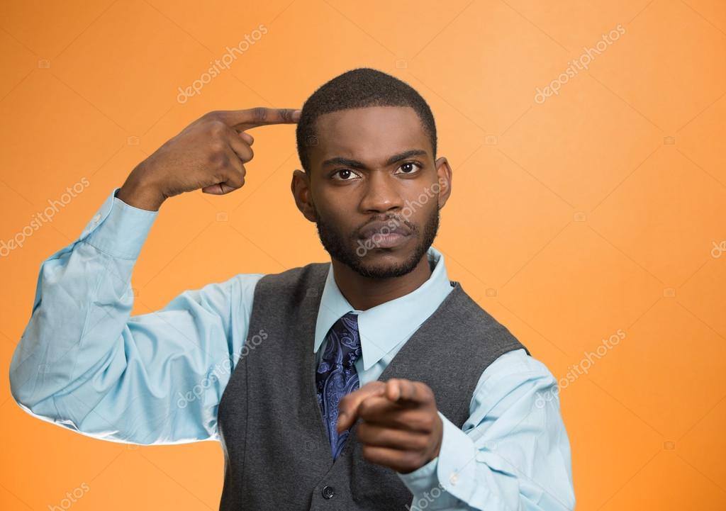 Man asking are you crazy, idiot? — Stock Photo © SIphotography #50441453