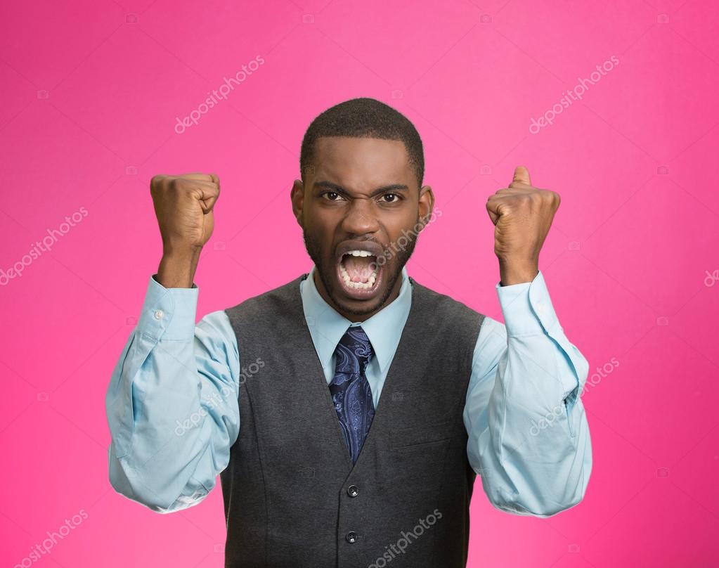 Angry mad, pissed off executive man screaming Stock Photo by ...
