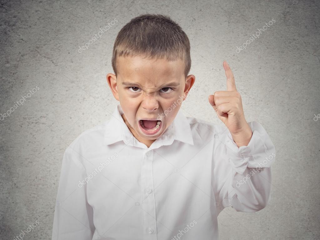 Angry boy screaming, demanding something — Stock Photo © SIphotography ...