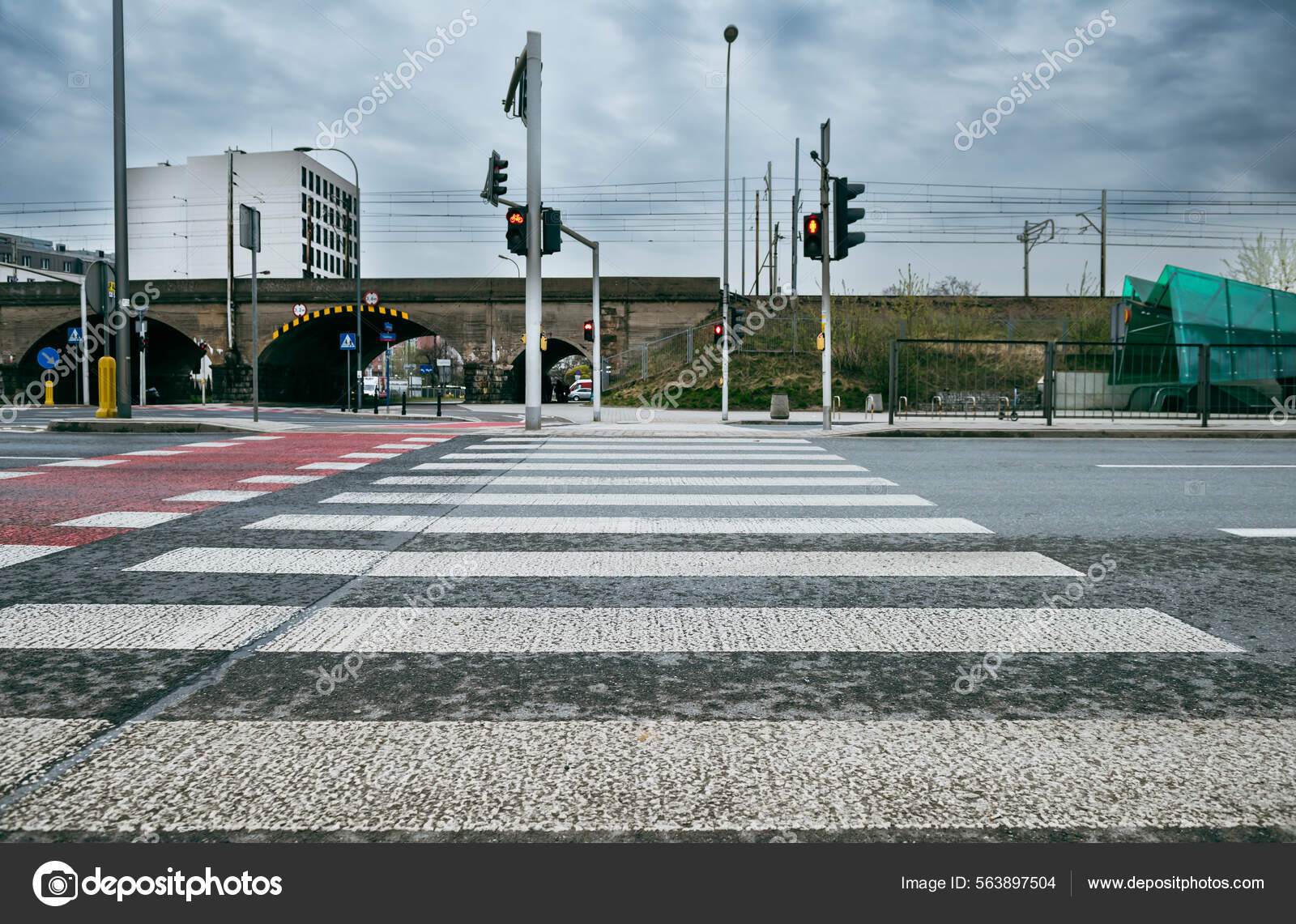 Pedestrian Crossing Which Controlled Traffic Light Red Bike Carpet ...